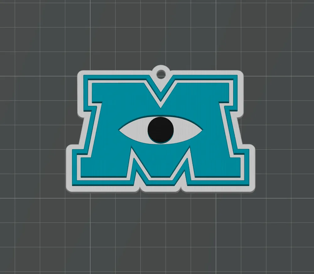 Monsters Inc Keychain - Color Swap at Layer Height - No AMS Required by ...