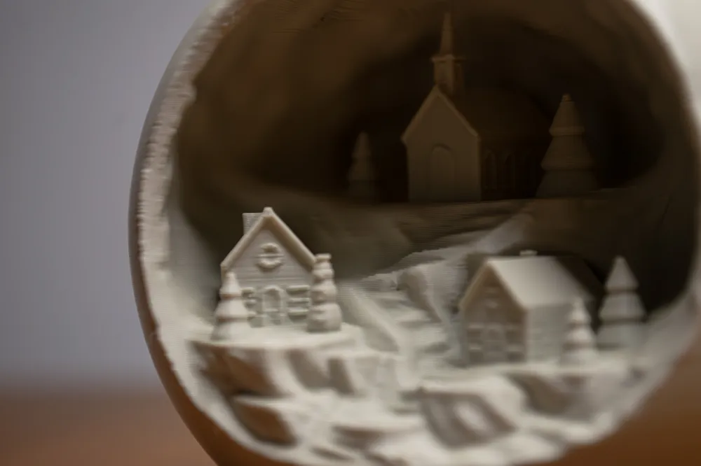 Winter Village Diorama in a Christmas Bauble - Free 3D Print Model ...
