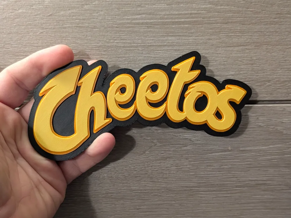 Cheetos logo hanging sign plaque - Free 3D Print Model - MakerWorld