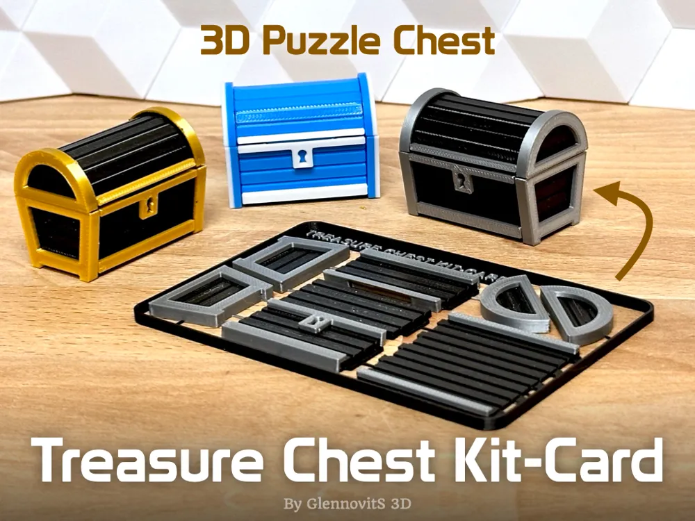 Treasure Chest Kit-Card (pirate chest puzzle box) by GlennovitS 3D ...