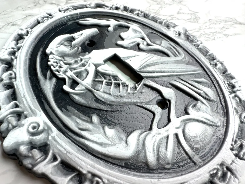 Gothic Skeleton Bird Light Switch Cover - Free 3D Print Model - MakerWorld
