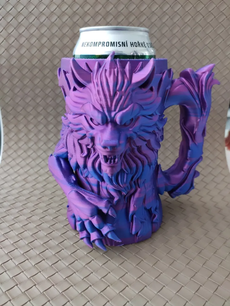 Werewolf Can Holder / Beer mug - Free 3D Print Model - MakerWorld