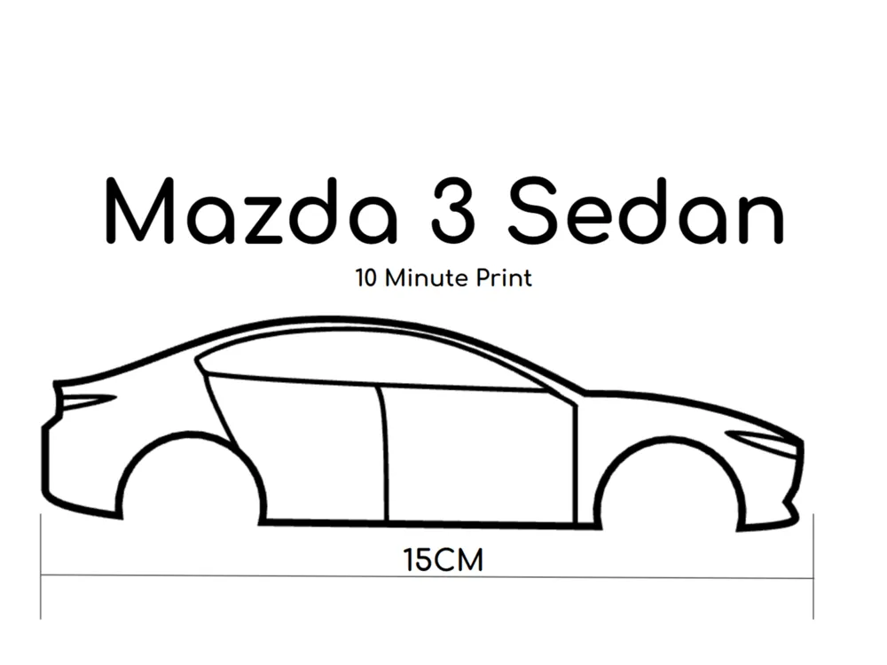 Mazda 3 Sedan Silhouette Wall Art by ZacharyA1Printing - MakerWorld