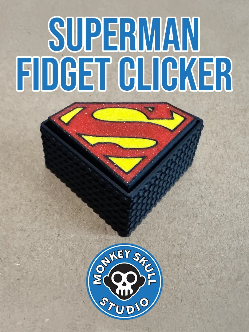 Superman Logo Mechanical Clicker - Fidget Toy - Free 3D Print Model ...