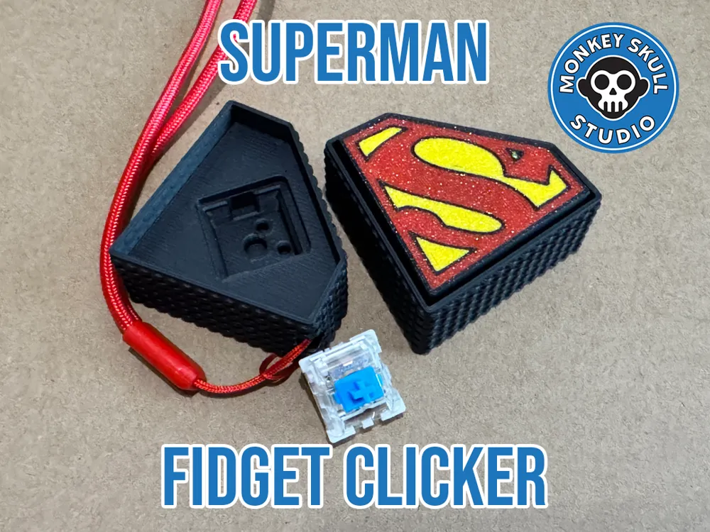 Superman Logo Mechanical Clicker - Fidget Toy - Free 3D Print Model ...