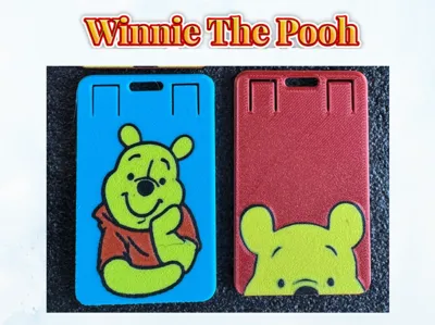 Winnie the Pooh Badge ID Holder - Free 3D Print Model - MakerWorld