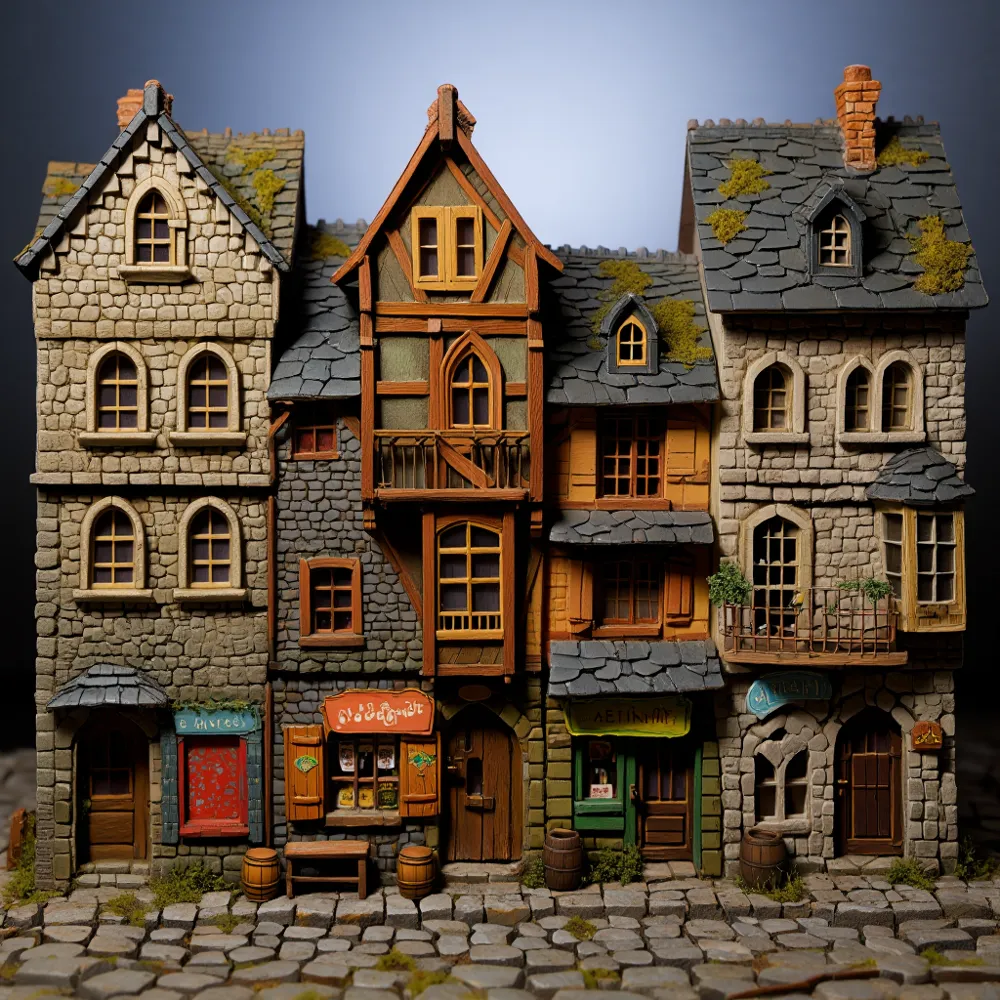 Medieval Row Houses Miniature 059 by Wizualizer MakerWorld: Download Free 3D Models