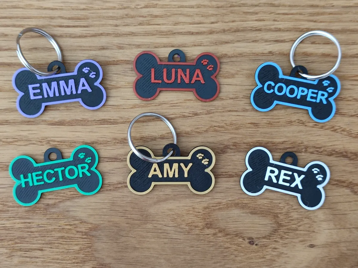Dog tag - Name tag - Keychain - Free 3D Print Model - MakerWorld