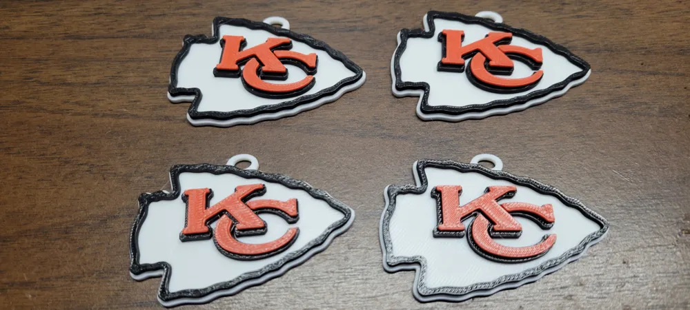 KANSAS CITY CHIEFS KEYCHAIN - ONLY 2 COLOR CHANGES by mtaphorn - MakerWorld