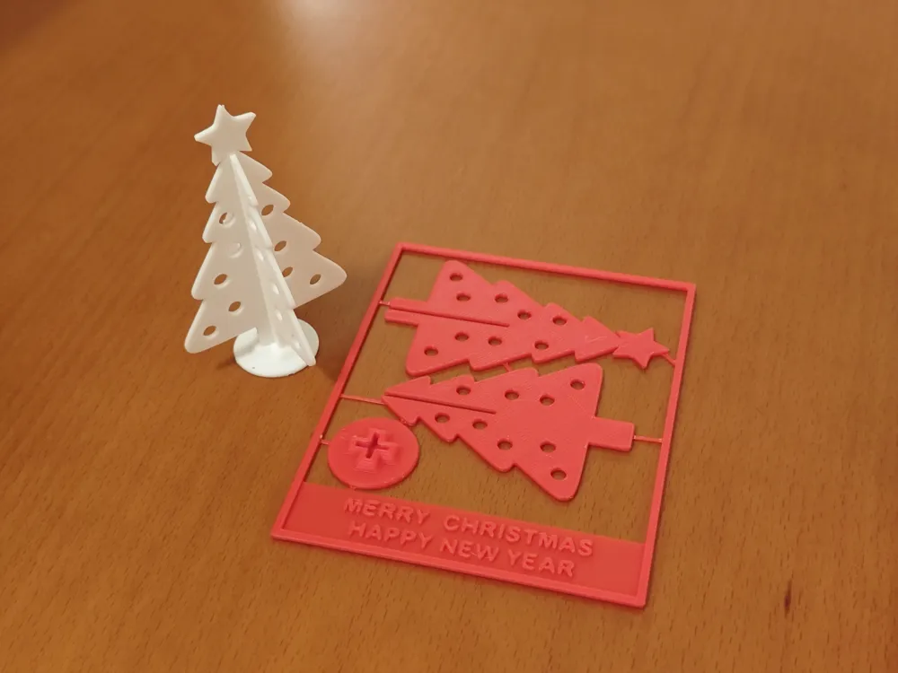 Mini Christmas Tree Assembly Kit Custom Text - Free 3D Print Model ...