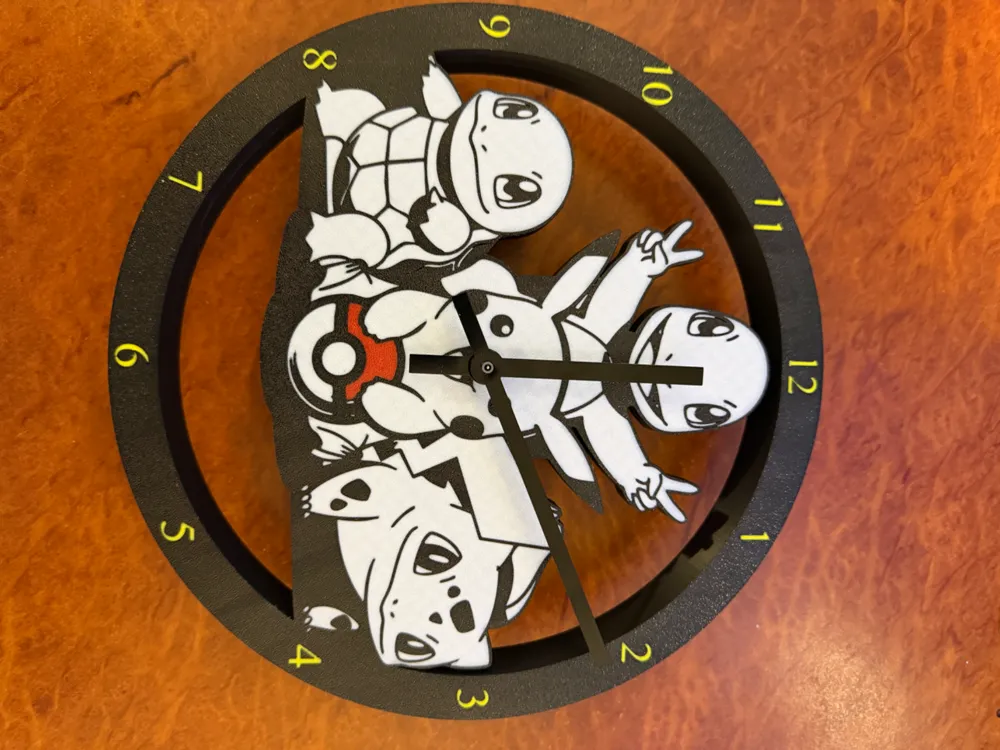Pokemon Friends Clock - Free 3D Print Model - MakerWorld