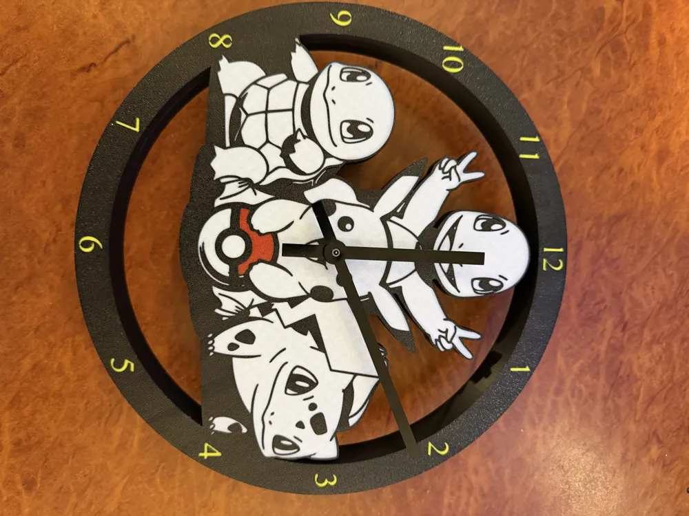 Pokemon Friends Clock - Free 3D Print Model - MakerWorld