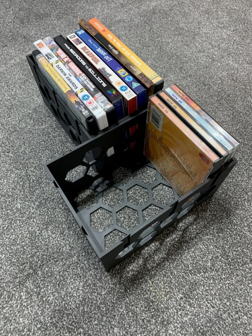 Stackable CD,DVD & Bluray Rack with Hexagon Design - Free 3D Print ...