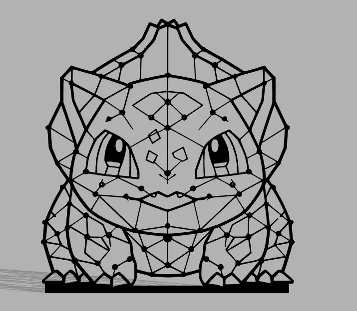 Geometric Low Poly baby Bulbasaur Pokemon by 3D Print Wolf - MakerWorld