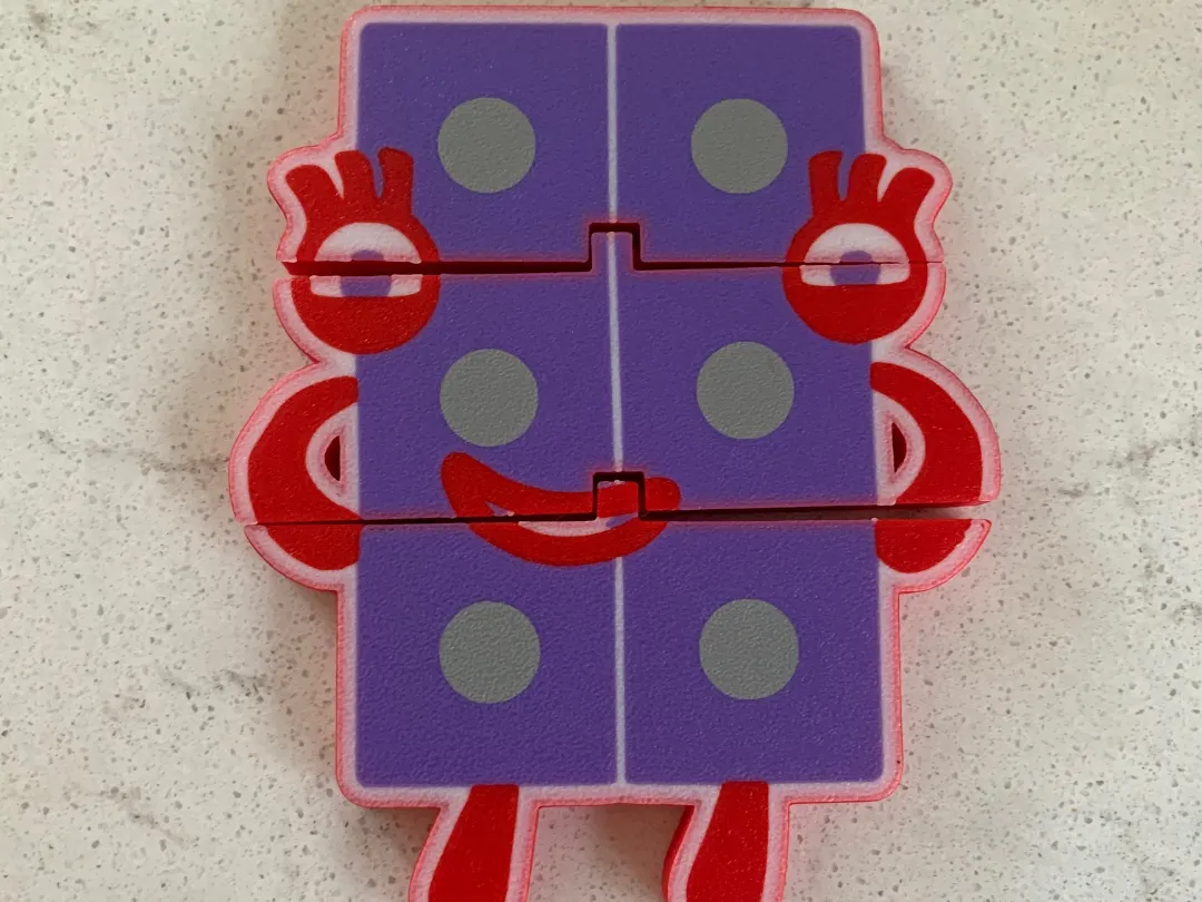 Numberblock 6 Flexi - Free 3D Print Model - MakerWorld