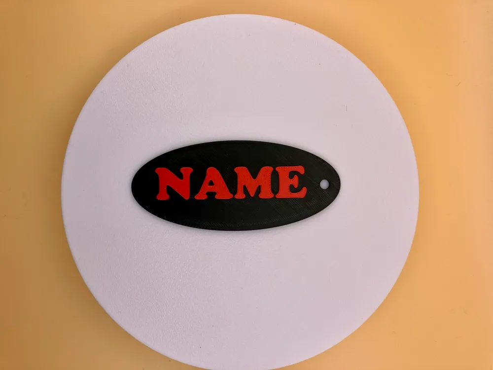 Customizable Oval Shape Name Tag, UPDATED by Bens3ds - MakerWorld