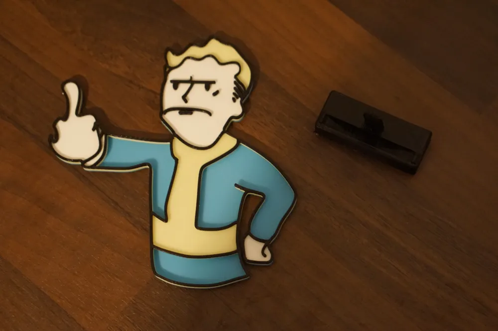 Vault Boy Middle Finger with Stand - Fallout by DesignerToast - MakerWorld
