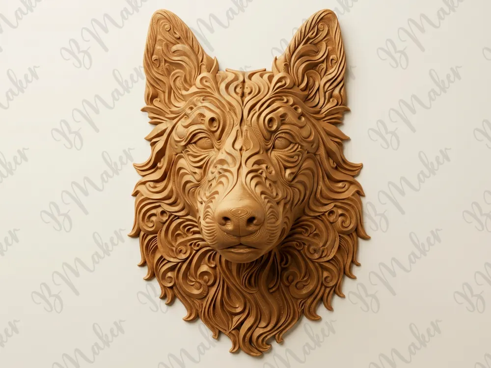 Belgian Shepherd Laekenois - Wall Art - Free 3D Print Model - MakerWorld