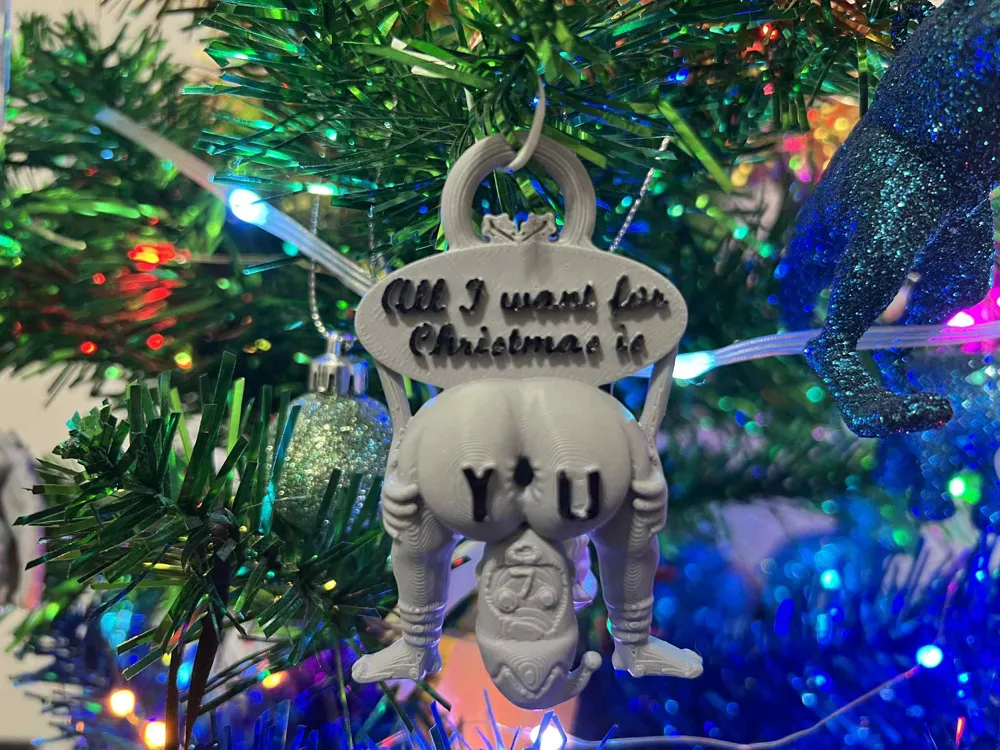 Cheeky Elf Ornament – All I Want for Christmas Is… by Starlayer Studio ...