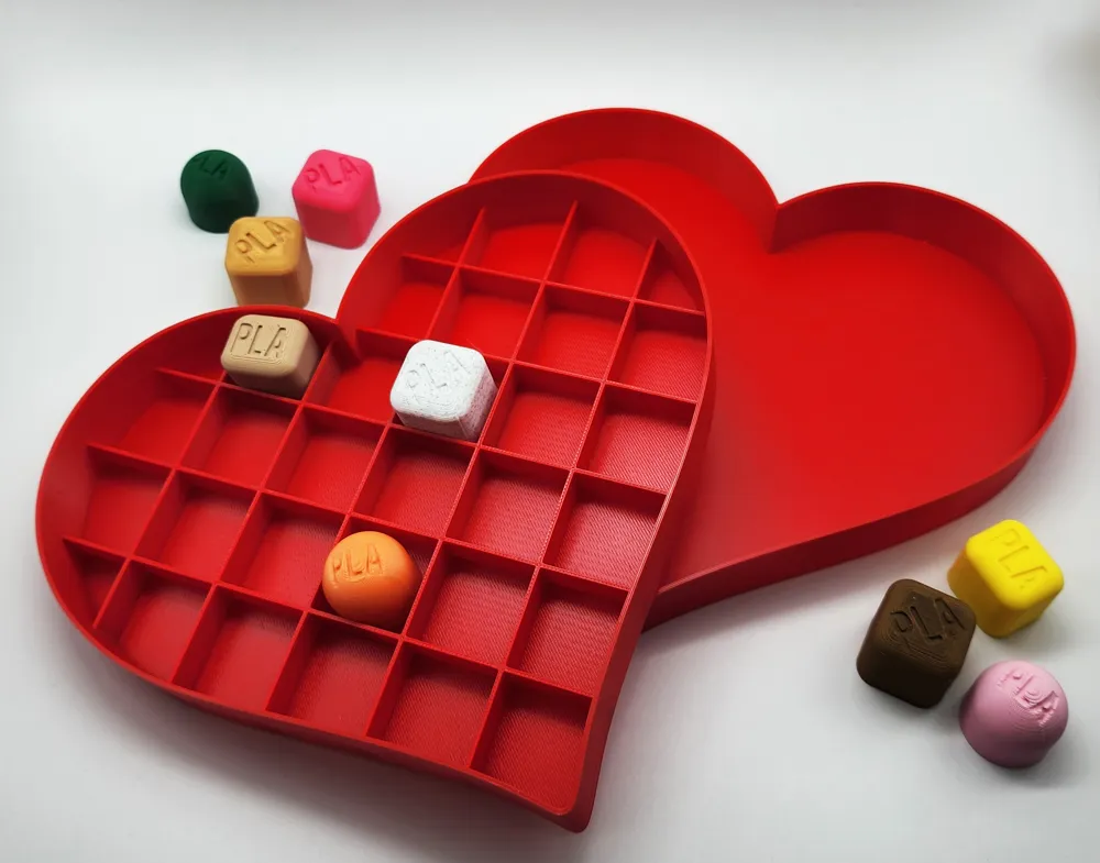 Filament Swatch Heart Candy Box by Triple G Workshop MakerWorld ...