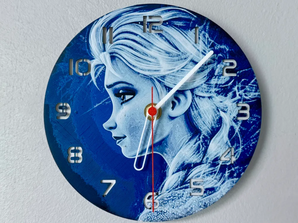 Wall / Desk Clock Disney Frozen Elsa HueForge by cP3D - MakerWorld