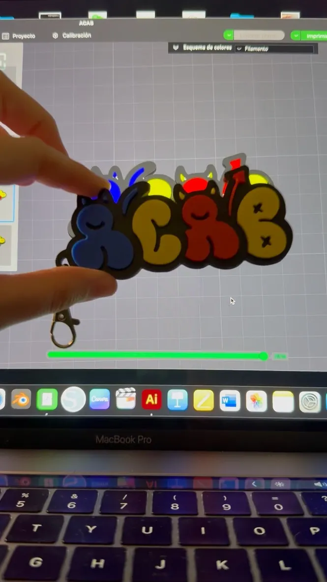 KEYCHAIN FINISHED GRAFFITI STYLE - Free 3D Print Model - MakerWorld