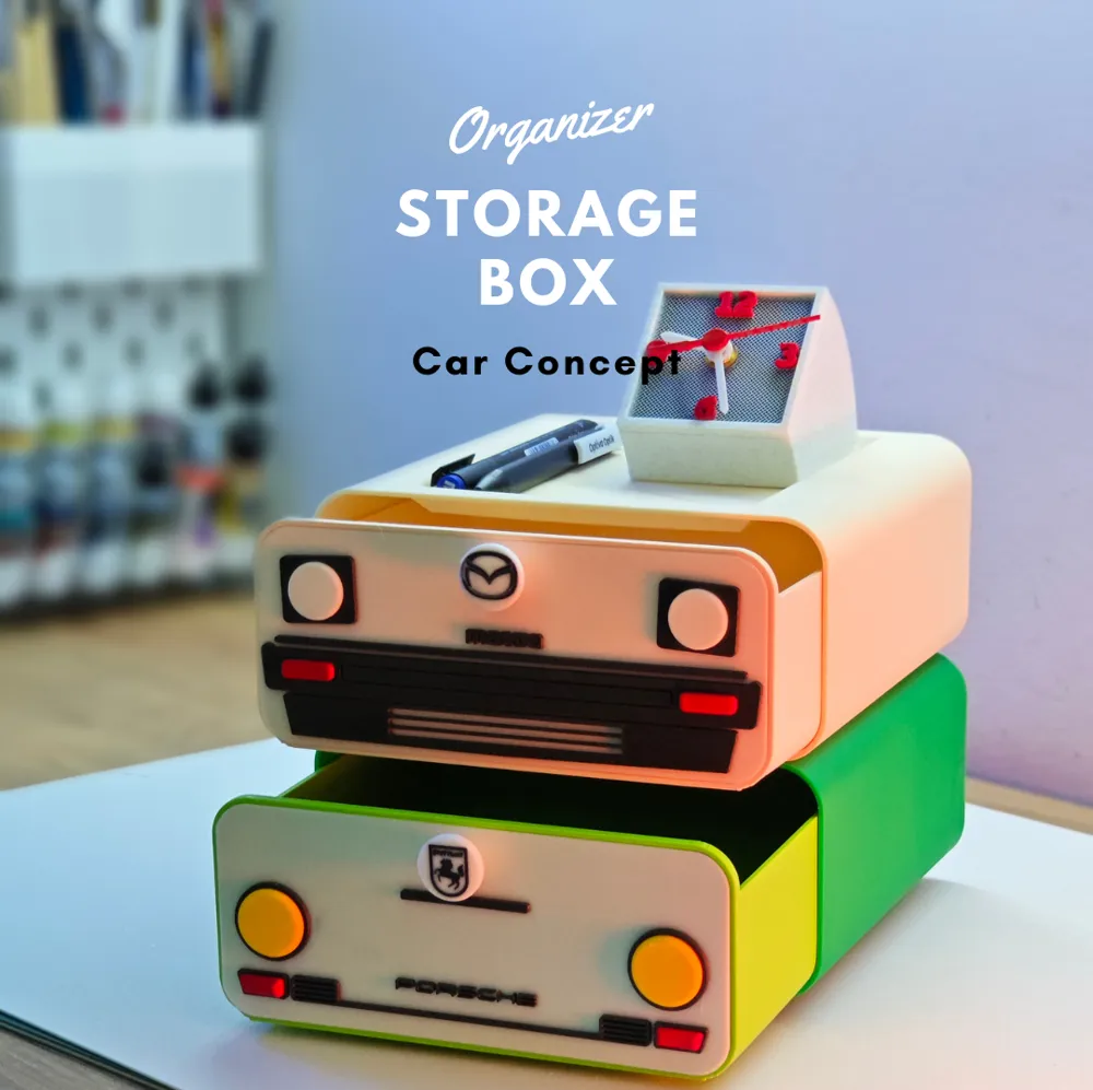 Deskop Car Concept Drawer Storage Box by 3D Paint Lab - MakerWorld