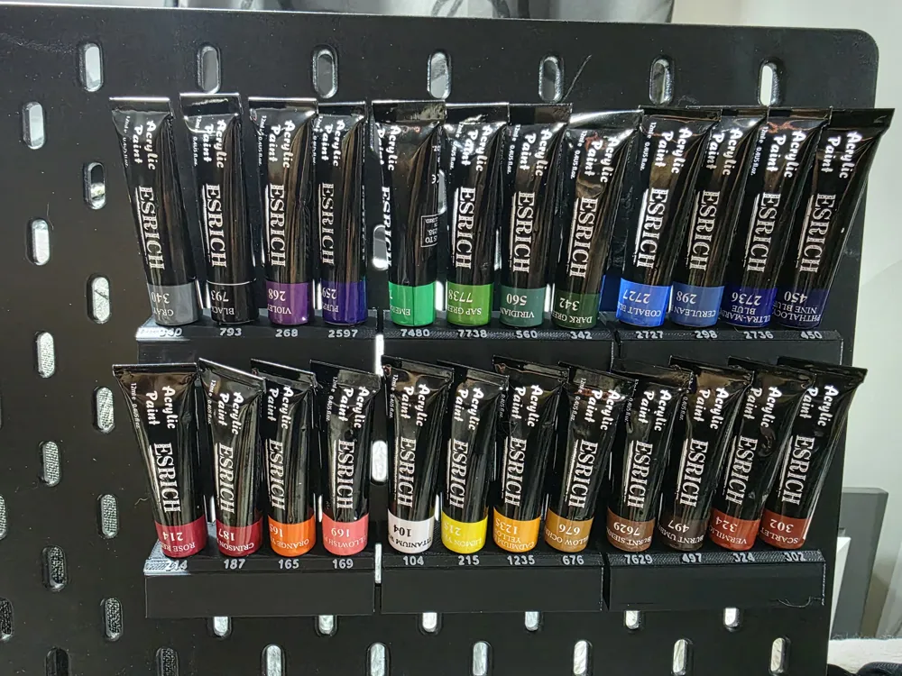 Paint Tube Rack with label inserts for IKEA Skadis - Free 3D Print ...