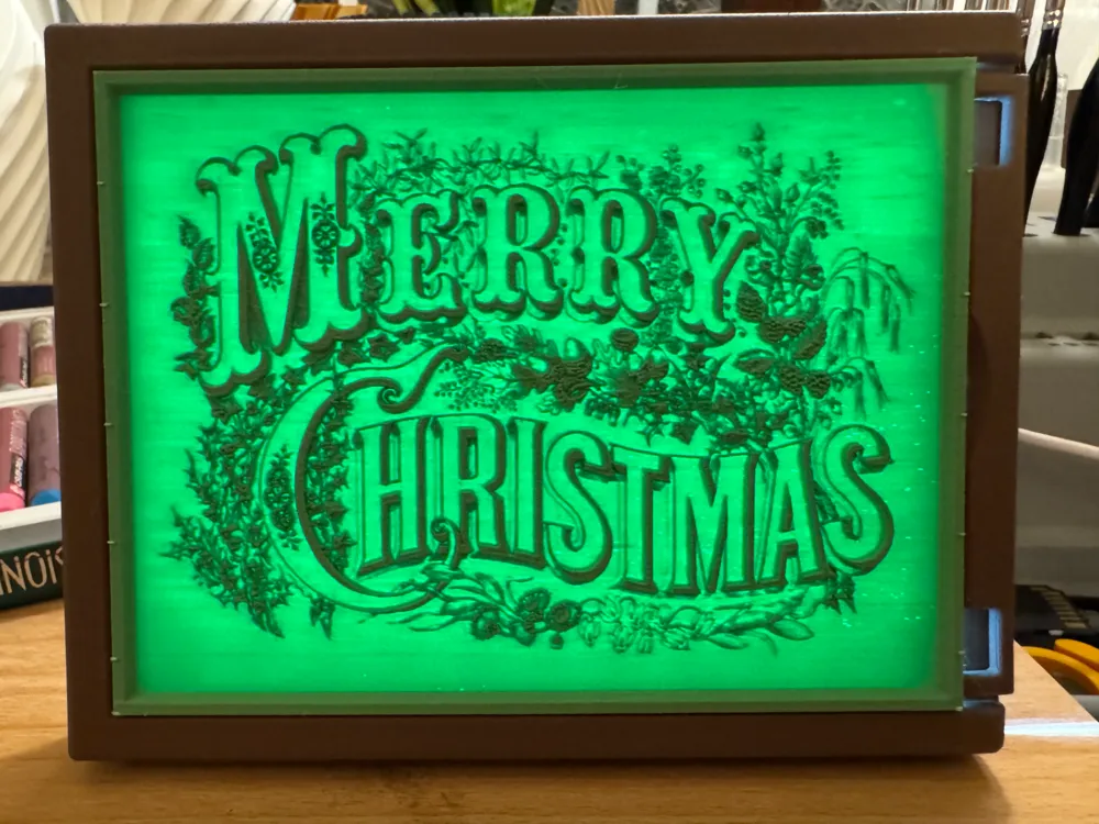 "Merry Christmas" Mono Lithophane Holiday Greeting by Cheep & Cheerful ...