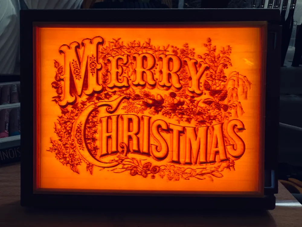 "Merry Christmas" Mono Lithophane Holiday Greeting by Cheep & Cheerful ...