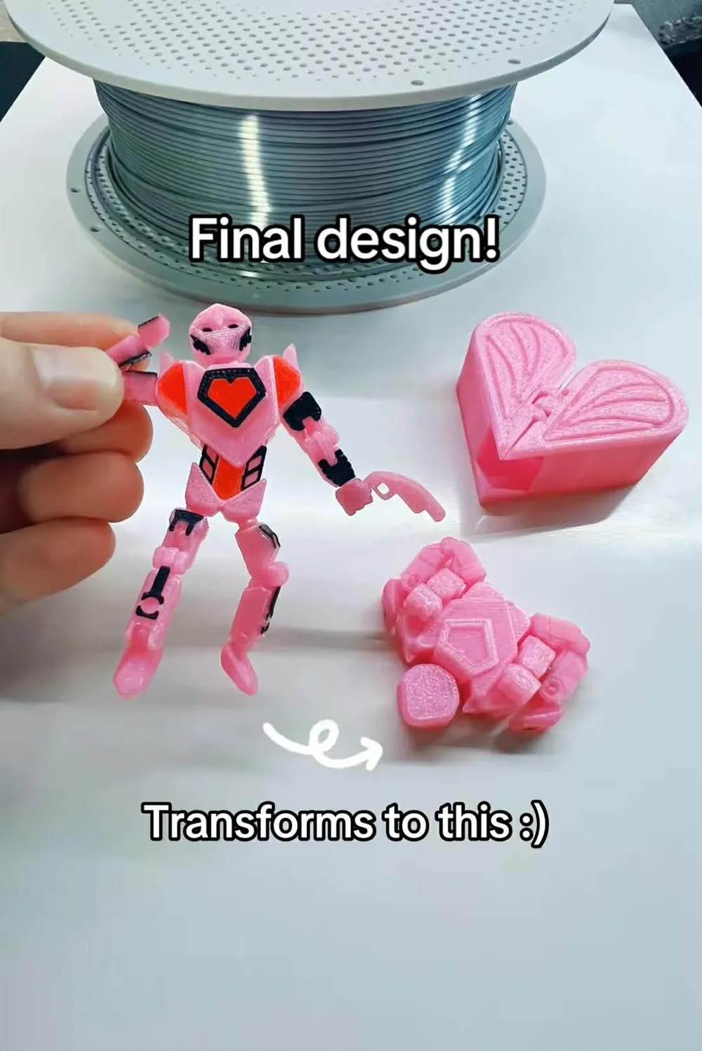 The LoveBot- A Valentines themed Transformers Toy - Free 3D Print Model ...