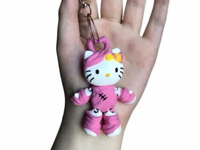 Sanrio Hello Kitty Flexi Fidget Kawaii Keychain by 3DNickNacs - MakerWorld