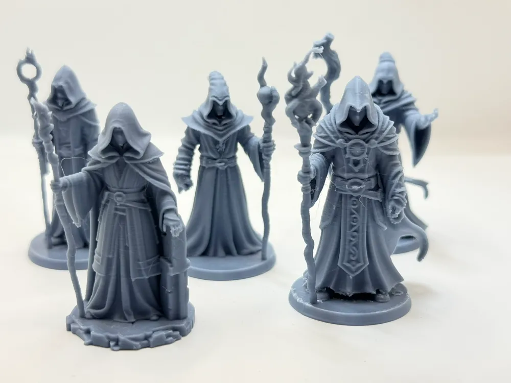 DND Hooded Wizards – 5 Miniatures 1/32 - Free 3D Print Model - MakerWorld
