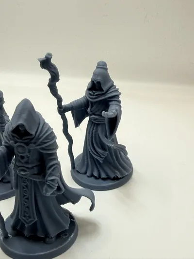 DND Hooded Wizards – 5 Miniatures 1/32 - Free 3D Print Model - MakerWorld