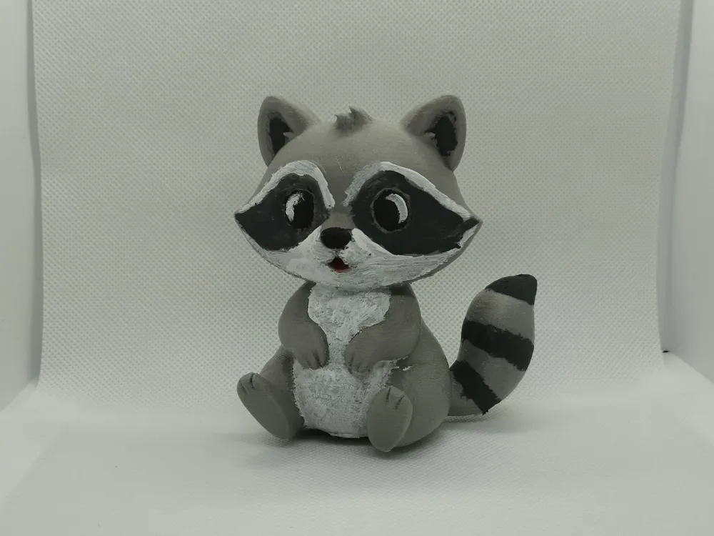 Cute Cartoon Raccoon - Cartoon Zoo - Free 3D Print Model - MakerWorld