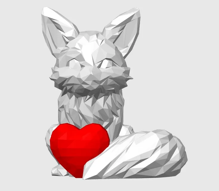 LowPoly Love Fox - No Supports by Deltree3D - MakerWorld