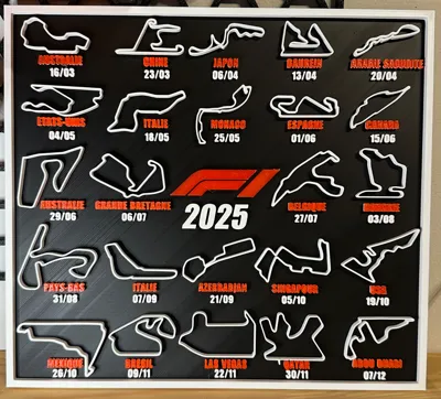 2025 Formula 1 Race Calendar by Jamesbirdy MakerWorld: Download Free 3D ...