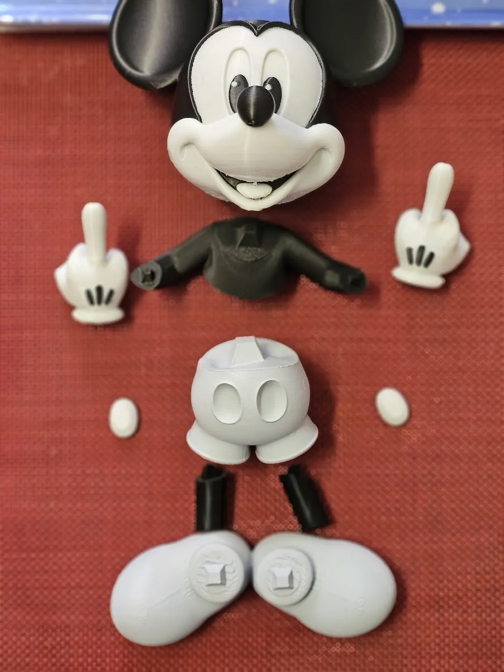 Grayscale Mickey Mouse Middle Finger Pose by El1as MakerWorld: Download ...