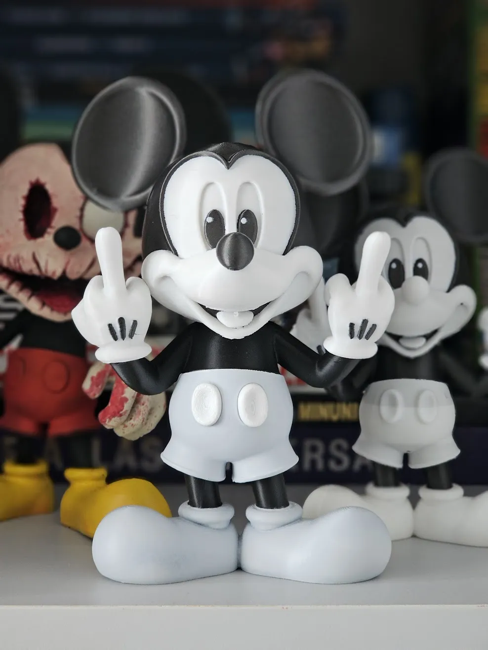 Grayscale Mickey Mouse Middle Finger Pose by El1as MakerWorld: Download ...