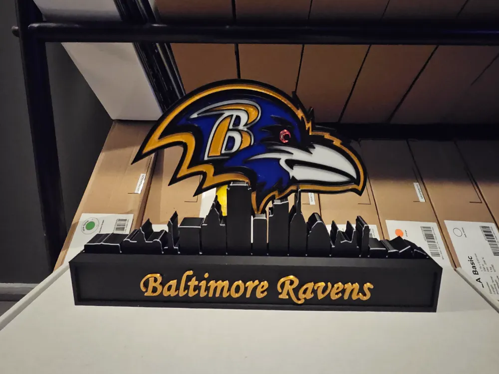 Baltimore Ravens with skyline of Baltimore NFL by Jessie_3d_art ...