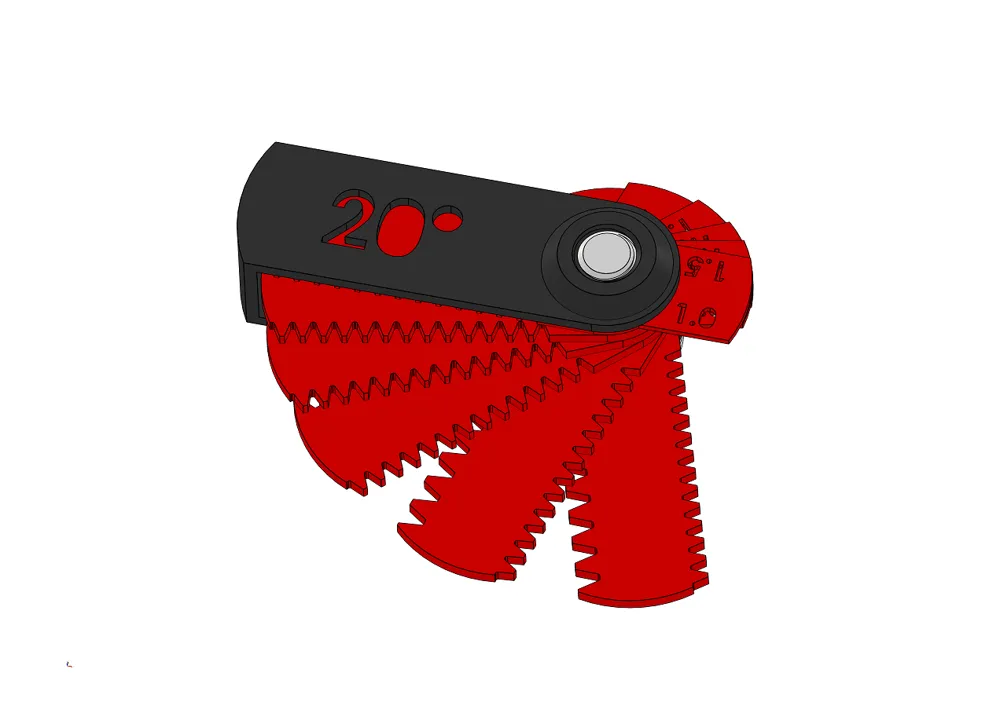 Gear module gauge by Balazs - MakerWorld