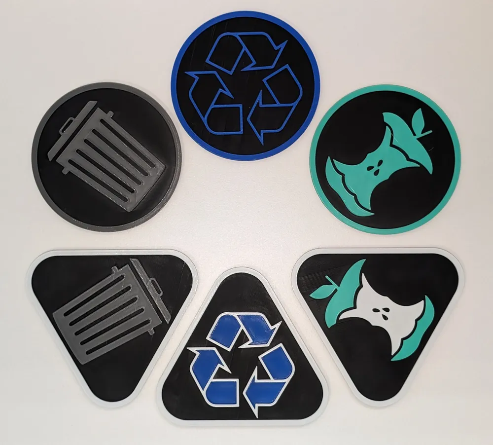 Recycling, Trash, Compost Logo Signs by IanCantDraw MakerWorld ...