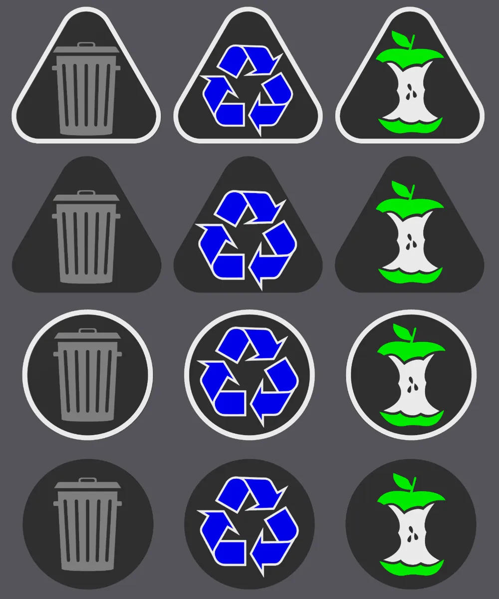 Recycling, Trash, Compost Logo Signs by IanCantDraw MakerWorld ...
