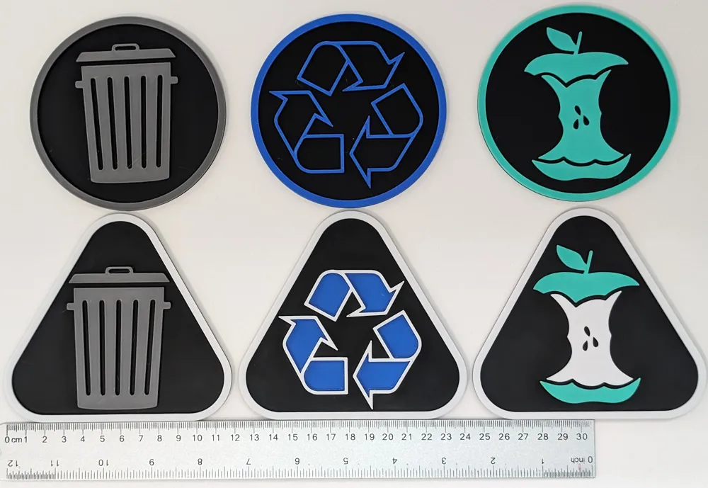 Recycling, Trash, Compost Logo Signs by IanCantDraw MakerWorld ...