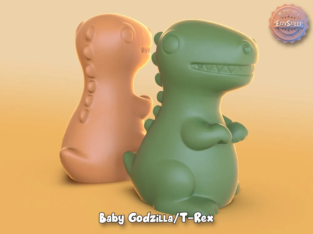 Baby Godzilla/T-rex by EzzySziggy - MakerWorld