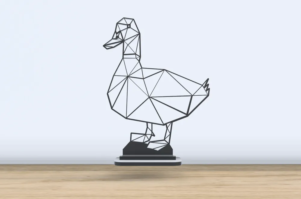 Geometric Low Poly - Duck V2 - With Stand by JF-699 - MakerWorld