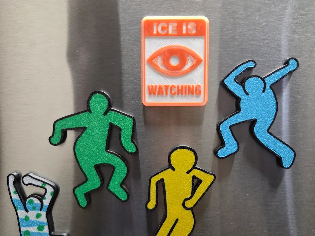 ICE is Watching - Magnet - Free 3D Print Model - MakerWorld
