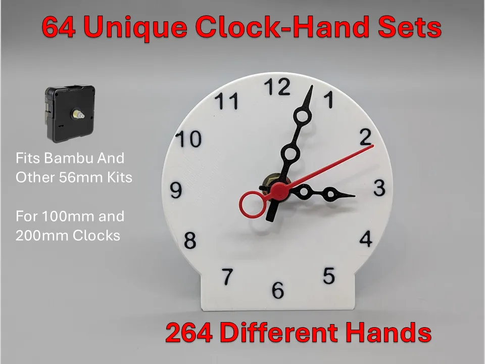 64 Sets Of Clock Hands - Free 3D Print Model - MakerWorld