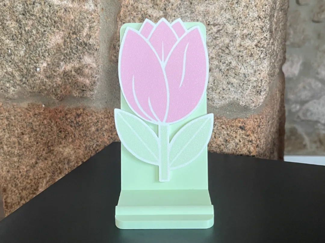 Phone stand Tulip - Free 3D Print Model - MakerWorld
