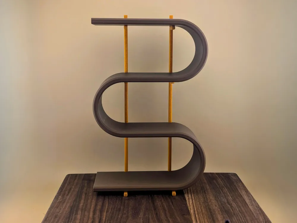 Mid-Century Desktop Shelf - Free 3D Print Model - MakerWorld